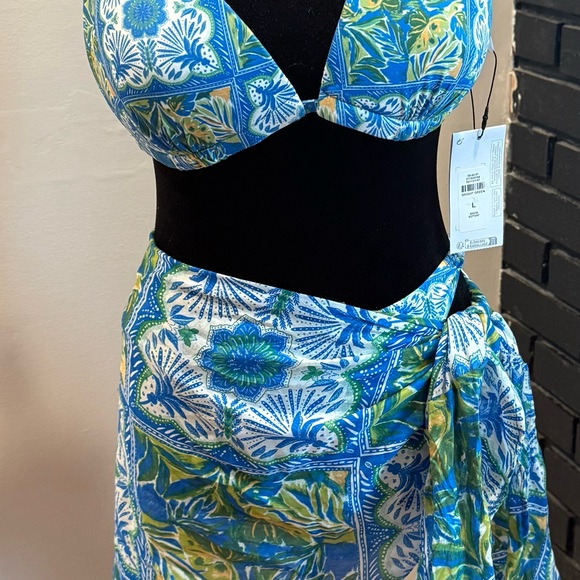 Primark | Swim | Primark Blue And Green Floral Bikini Set | Poshmark